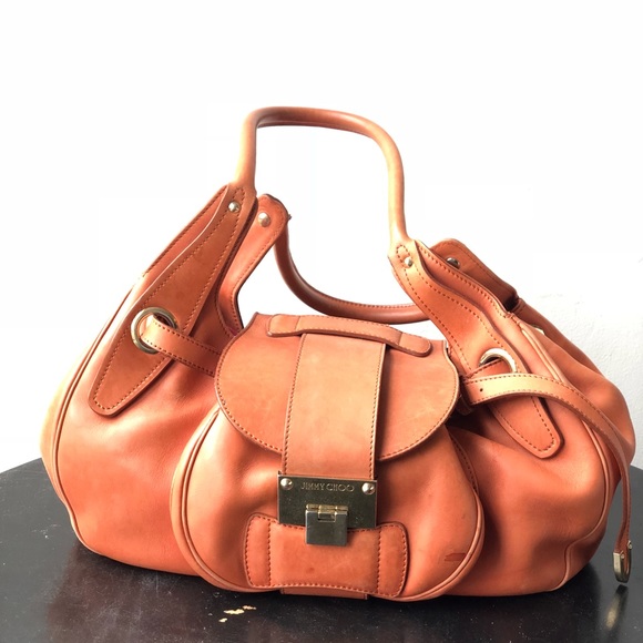 Jimmy Choo | Bags | Jimmy Choo Orange Leather Rhona Satchel | Poshmark